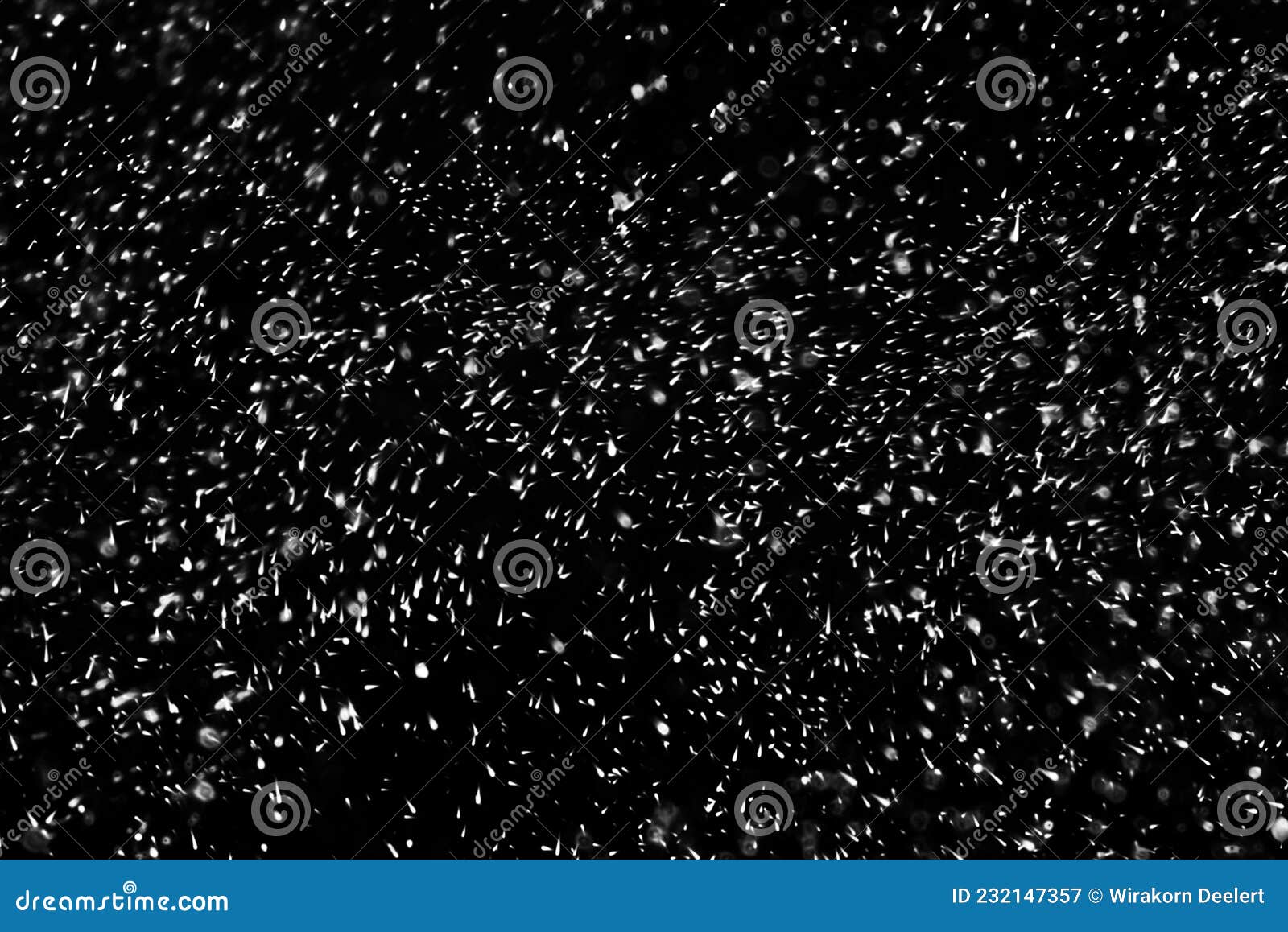 Falling Snow Down on the Black Background Stock Image - Image of effect ...