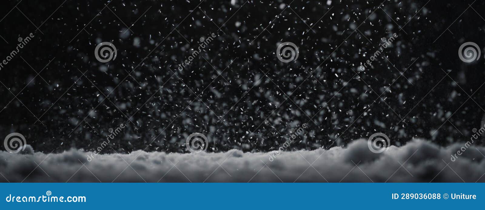 Falling Snow Down on the Black Background. Stock Photo - Image of storm, layer: 289036088