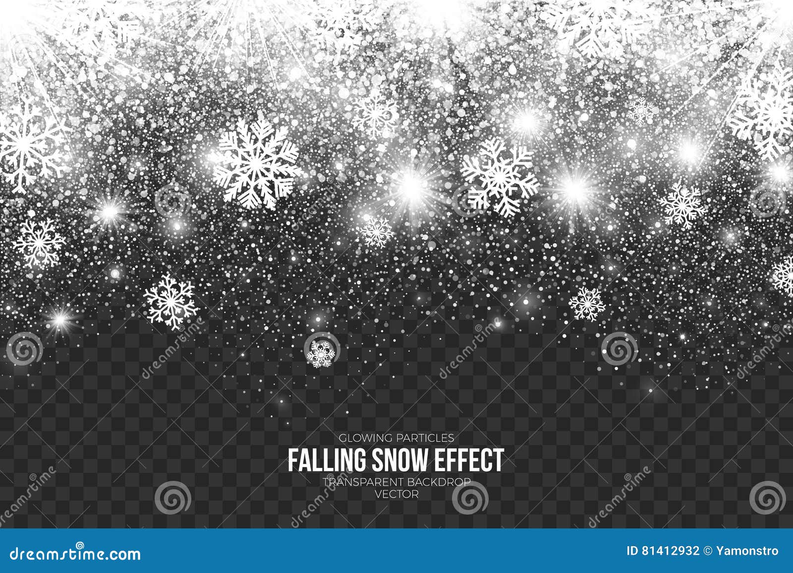 Falling Snow Effect On Transparent Background Vector | CartoonDealer ...