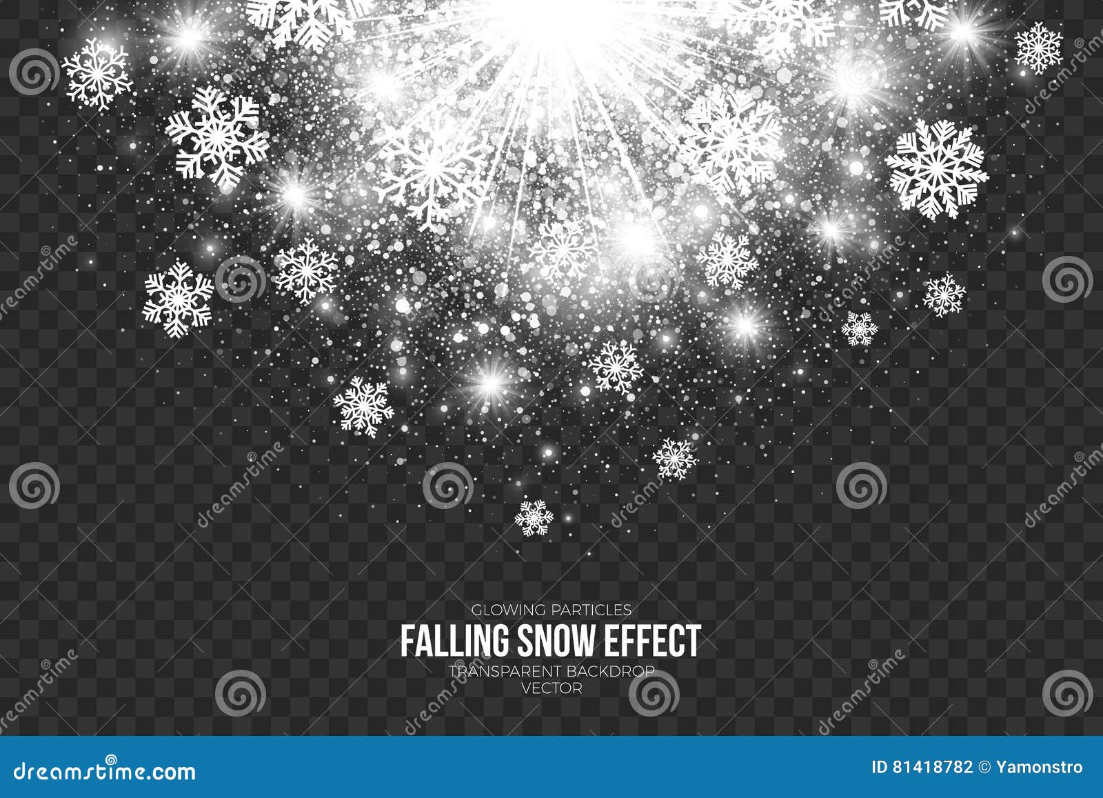 Falling Snow Effect on Transparent Background Vector Stock Vector ...