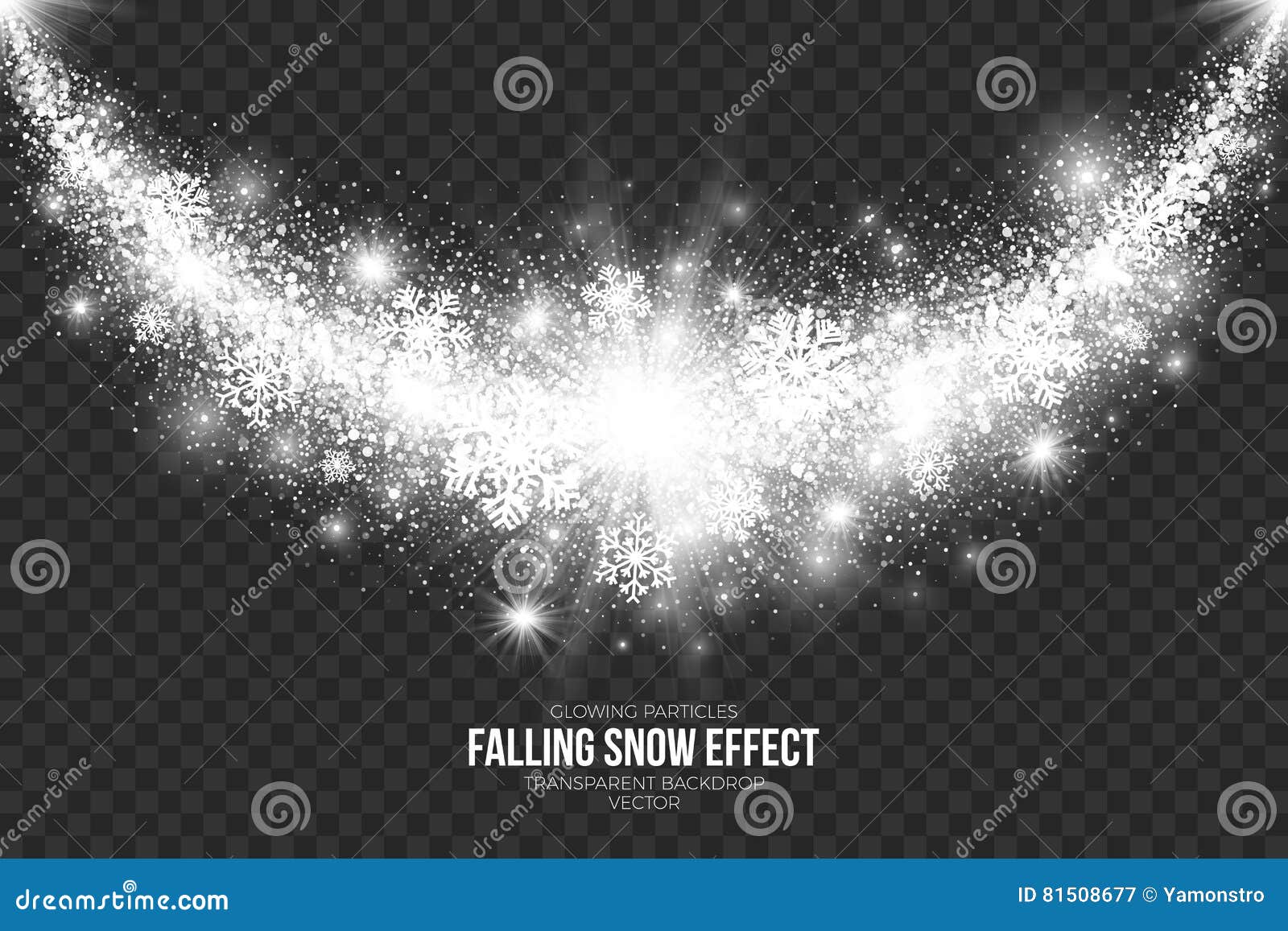 Falling Snow Effect on Transparent Background Vector Stock Vector ...