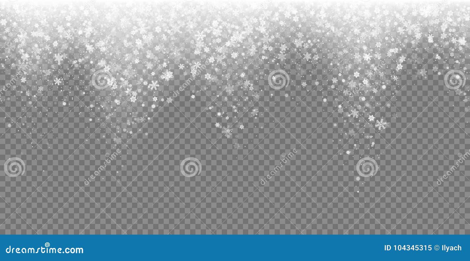 Falling Snow Flake Pattern Background. White Cold Snowfall Overlay ...