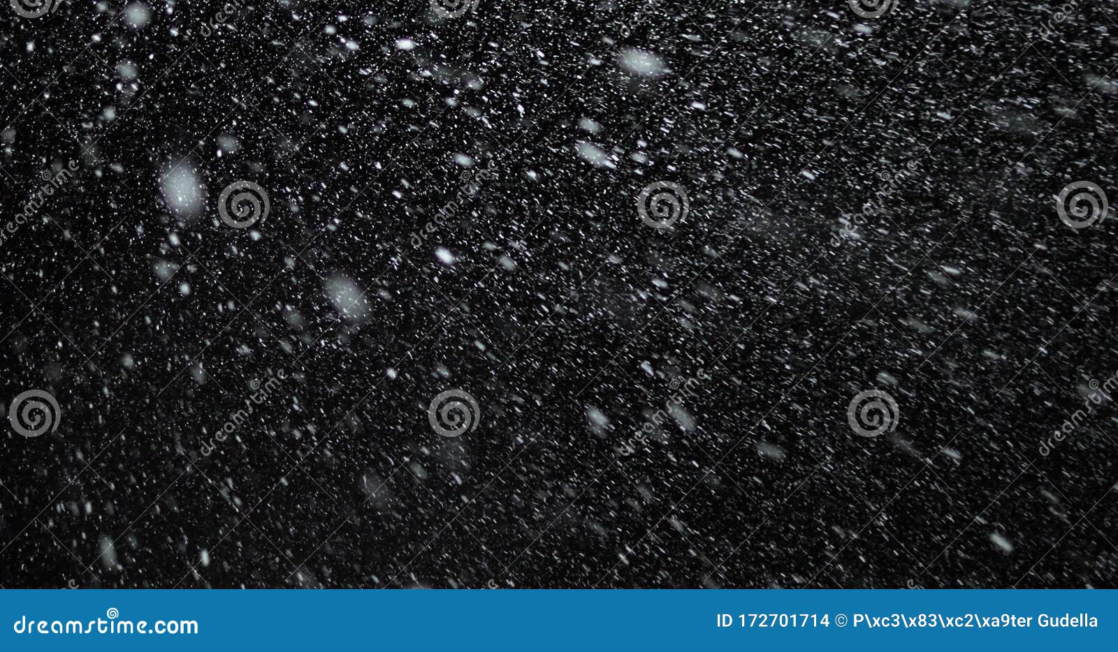 Falling snow at night stock footage. Video of flake - 172701714