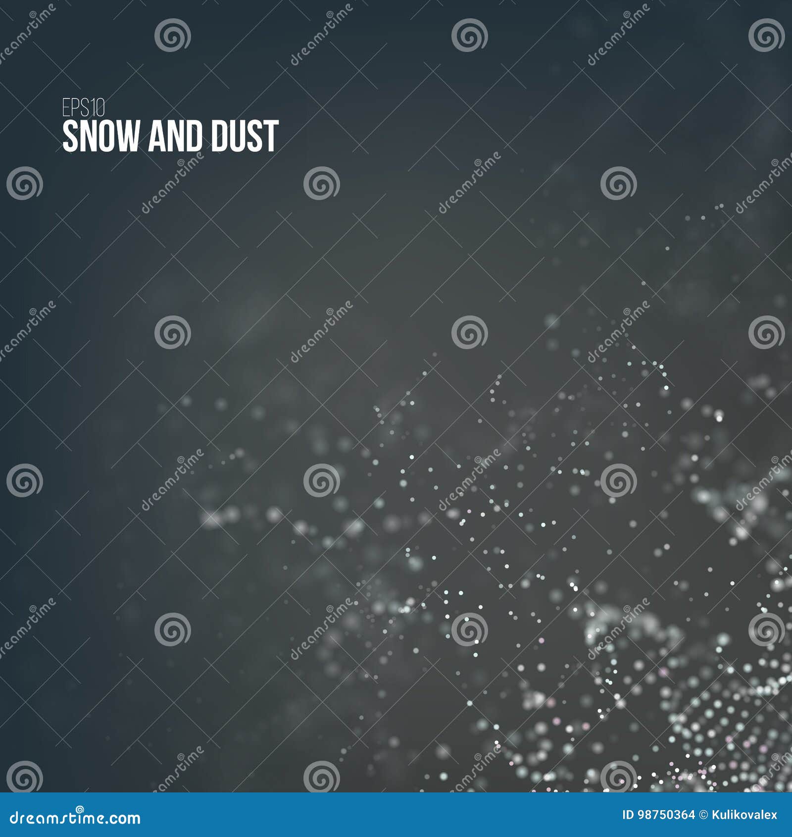 Falling Snow Particles Flying on the Air. Dust on the Dark Background ...