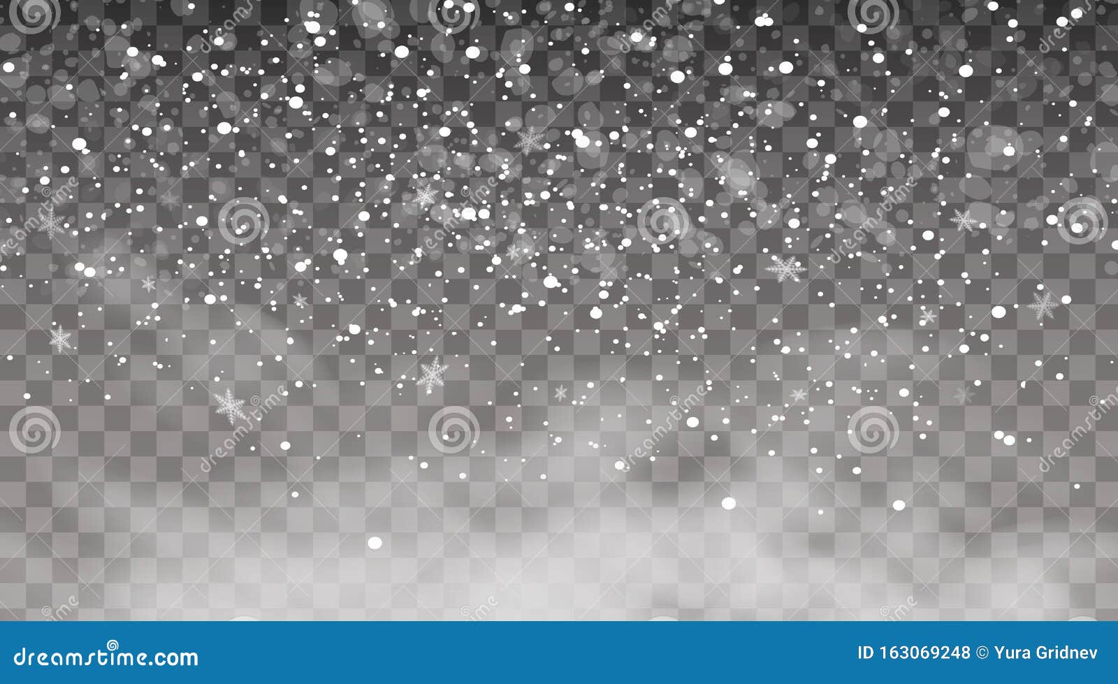Falling Snow on a Transparent Background. Snow Clouds or Shrouds. Fog ...