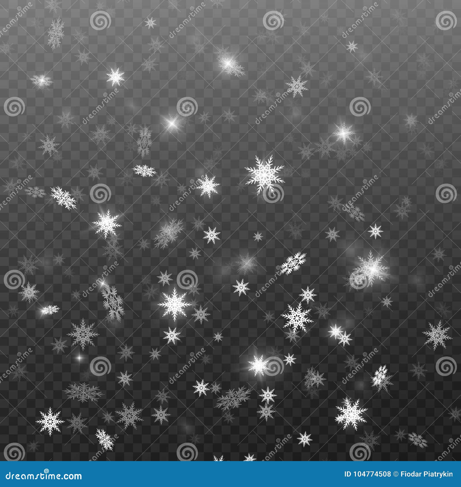 Falling Snow on Transparent Background, Vector Design of Background ...