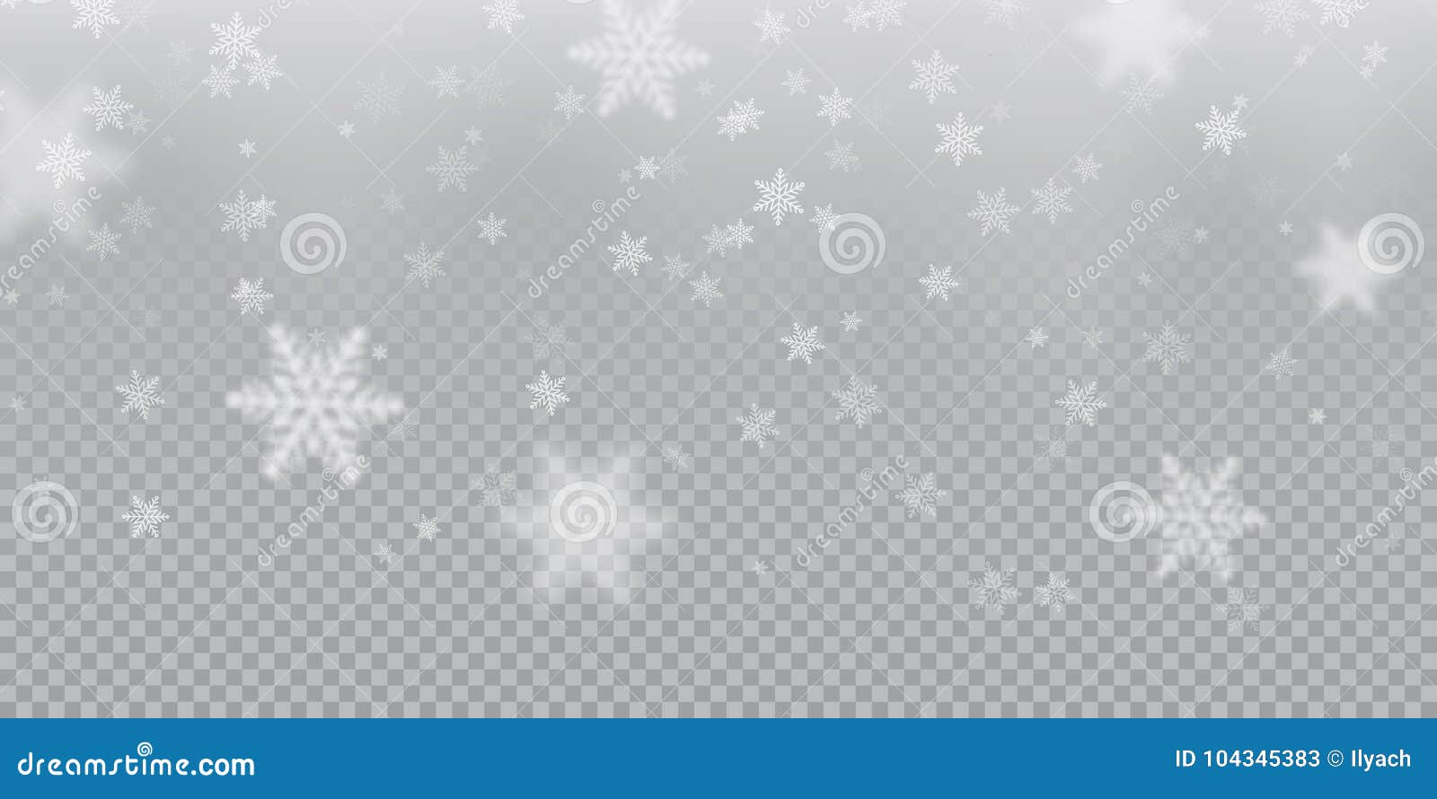 Falling Snowflake Pattern Background of White Cold Snowfall Overlay ...