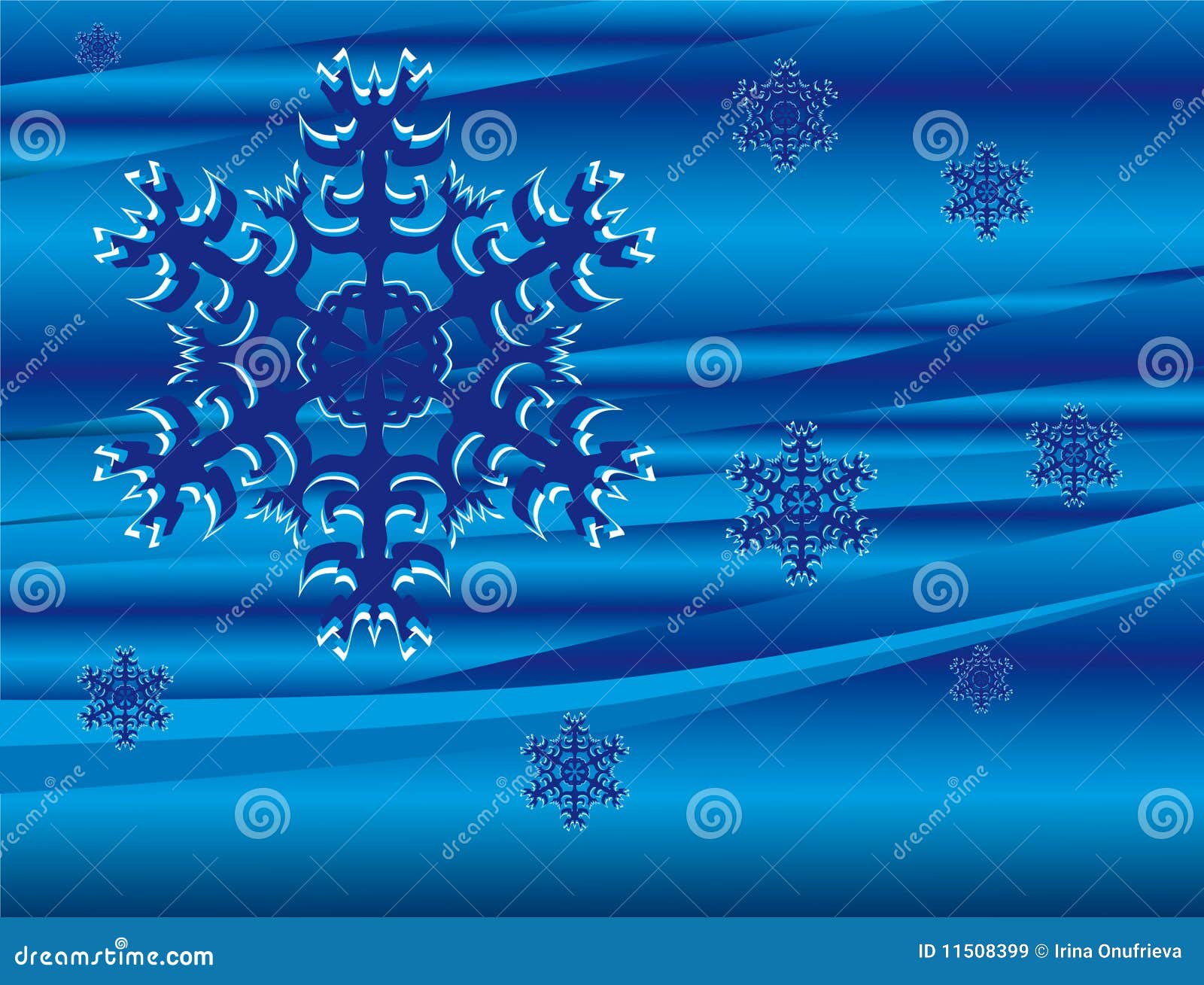 Falling Snowflakes on a Blue Background Stock Vector - Illustration of ...