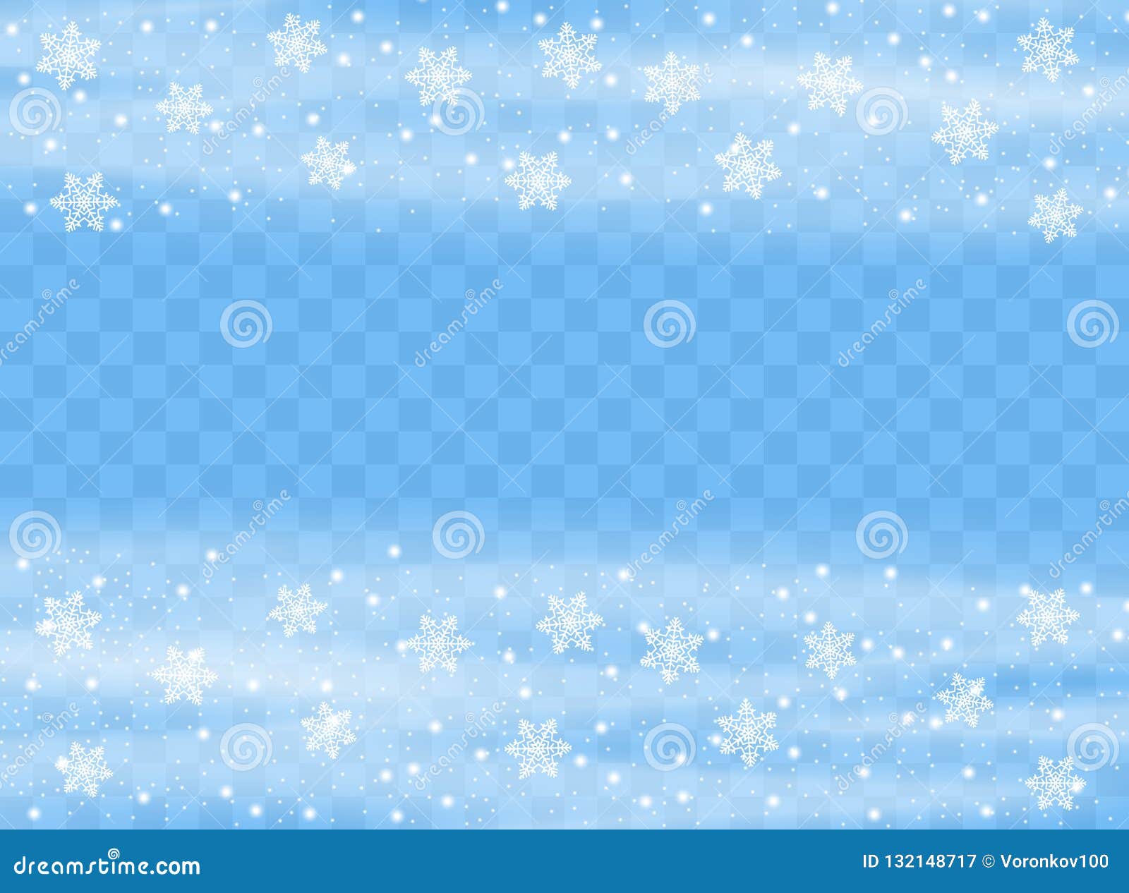 Falling Snowflakes Flakes on Isolated Background, Blizzard with Wind ...