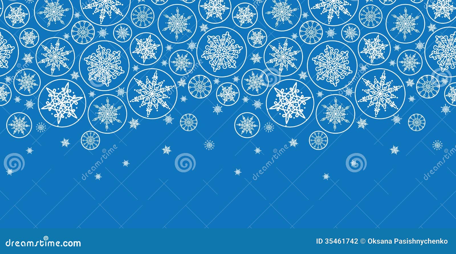 Falling Snowflakes Horizontal Border Seamless Stock Vector ...