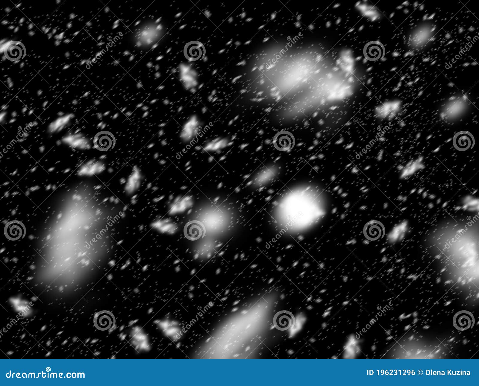 Falling Snow on Black Background Stock Photo - Image of environment ...
