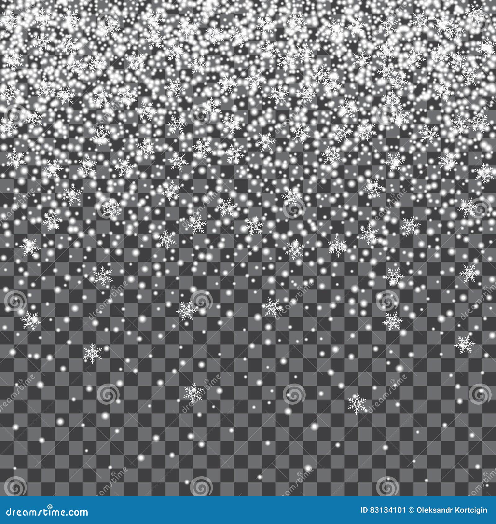 Falling Soft Snow on a Transparent Background Stock Vector ...