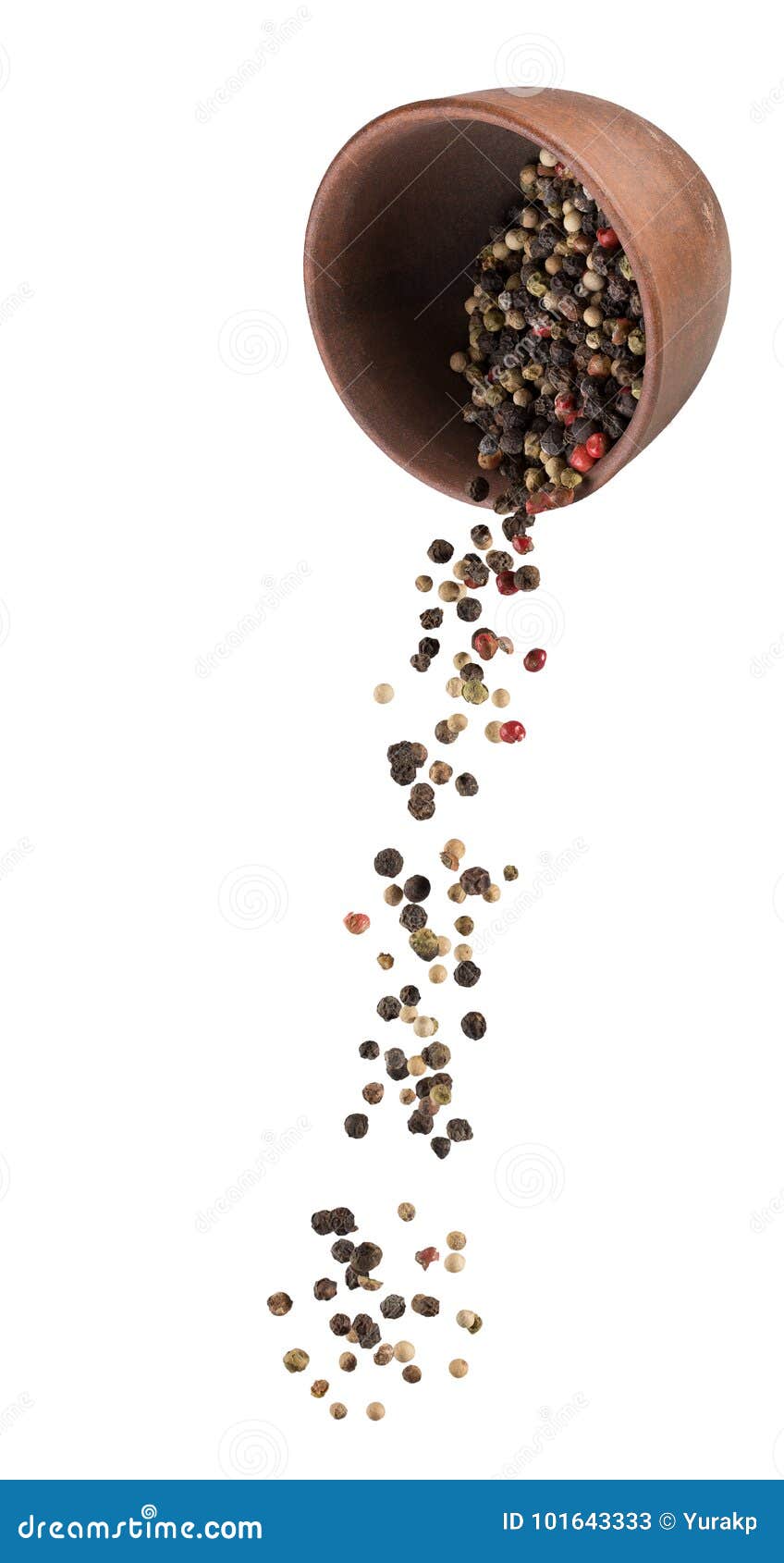 Falling Spices from Clay Plate Isolated on a White Background Stock ...