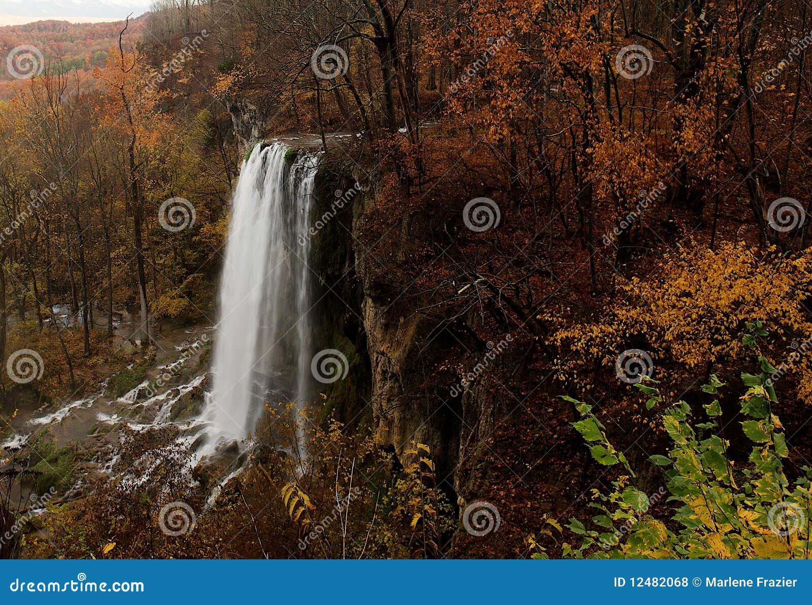 Falling Springs Waterfall in Covington, Virginia. Stock Photo - Image ...