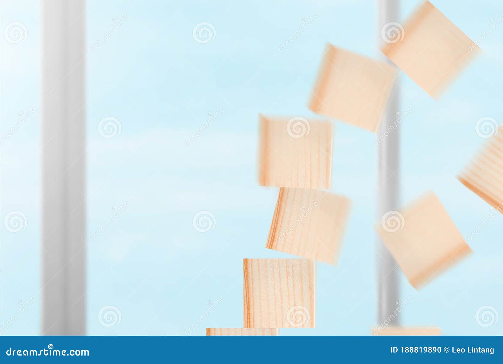 Falling stack wooden cube stock photo. Image of shape - 188819890