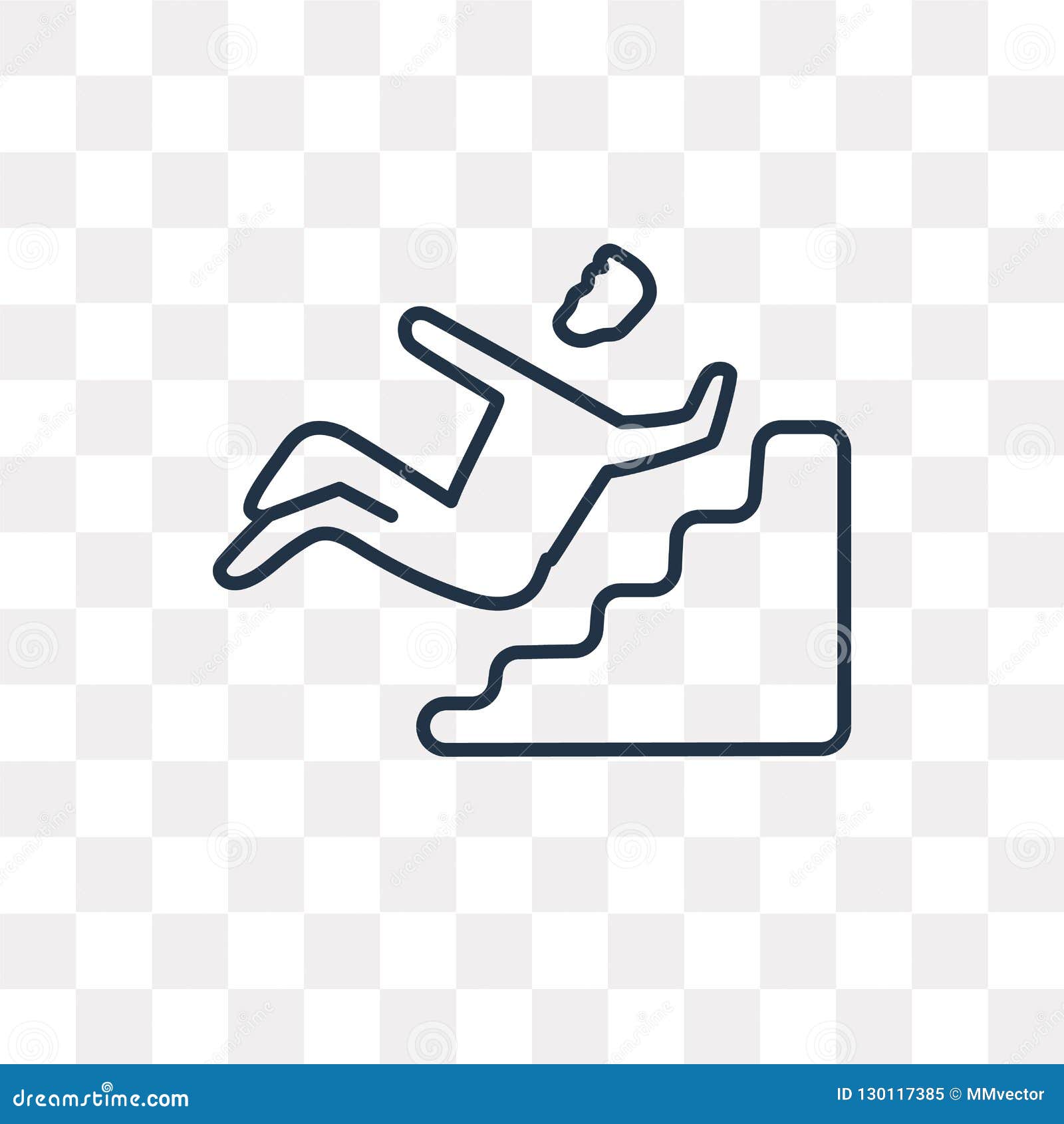 Falling From Stairs Vector Icon Isolated On Transparent Background ...