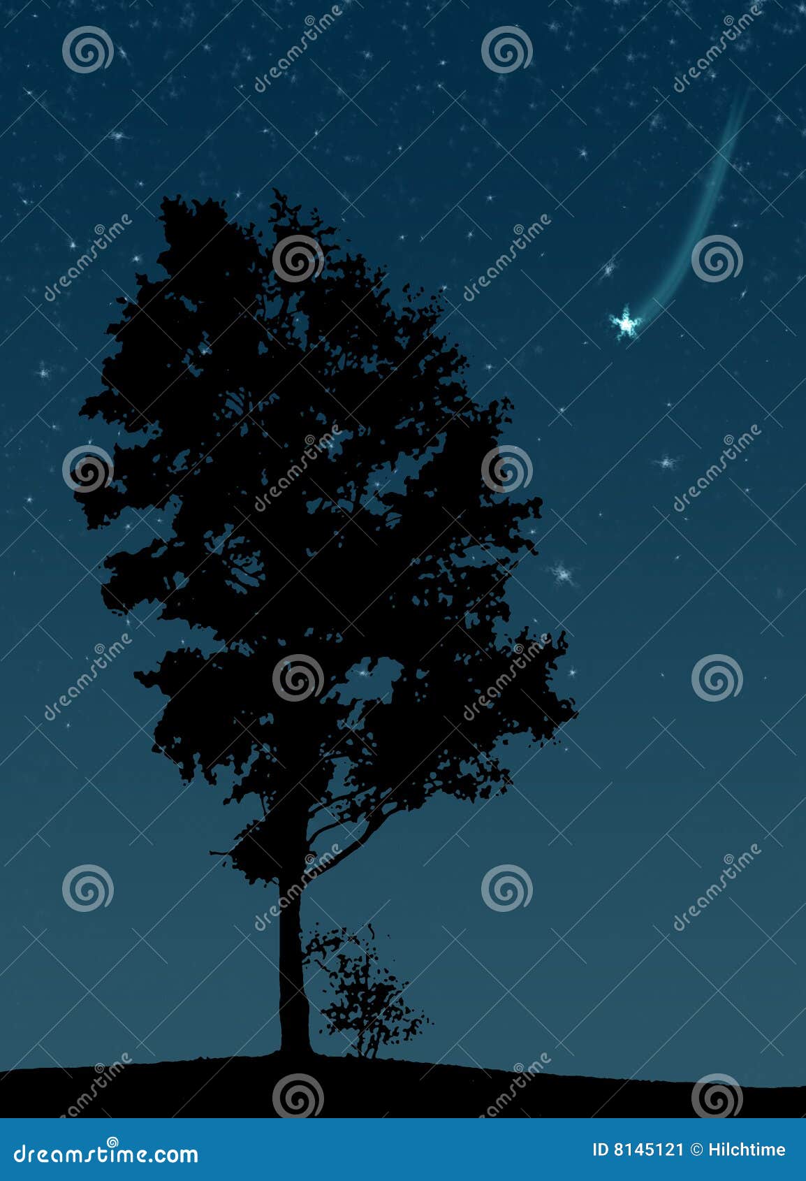Falling Star Vector Illustration - Black Shooting Star With Elegant ...