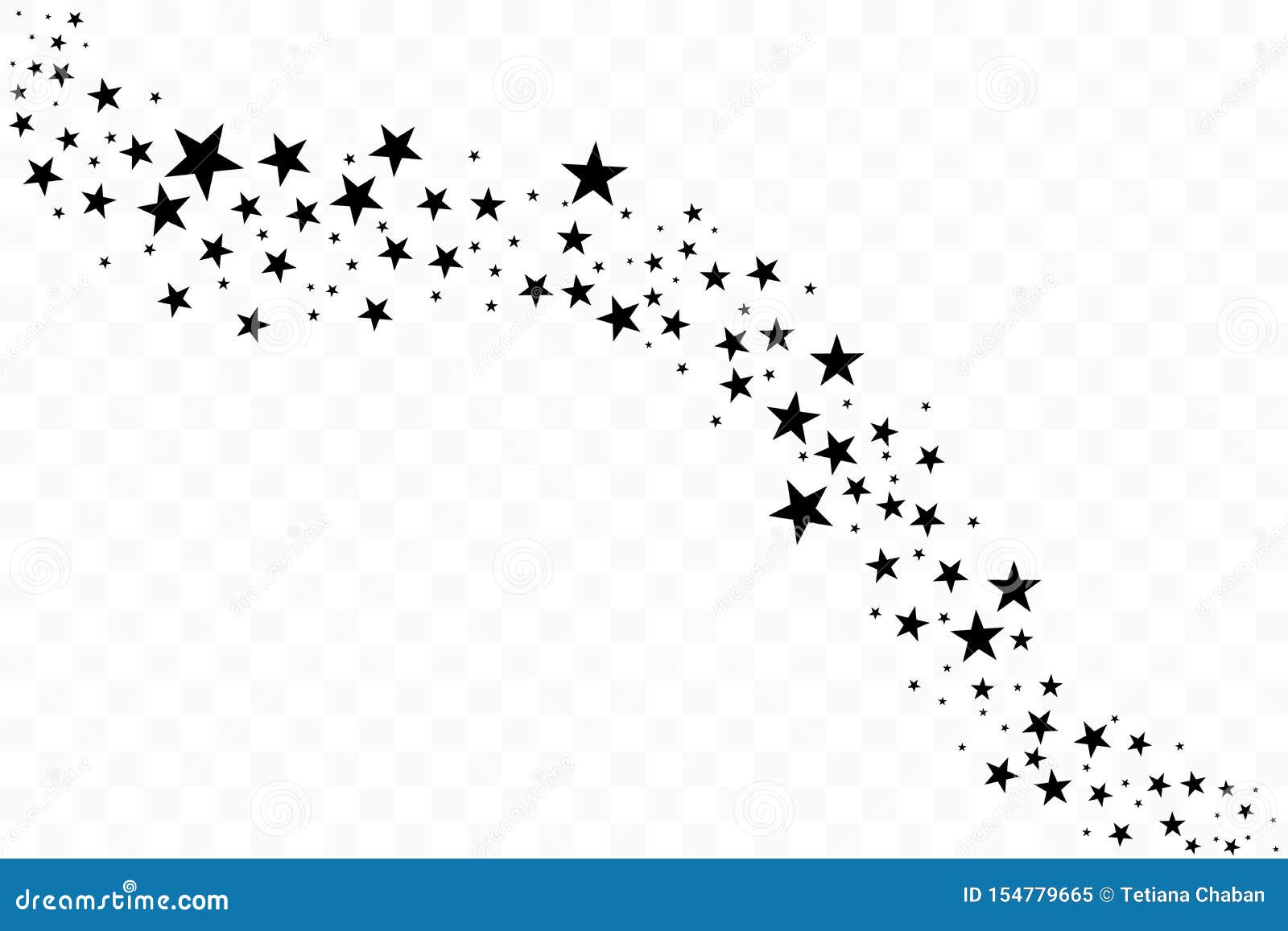 Falling Star. Cloud of Stars Isolated on Transparent Background Stock ...