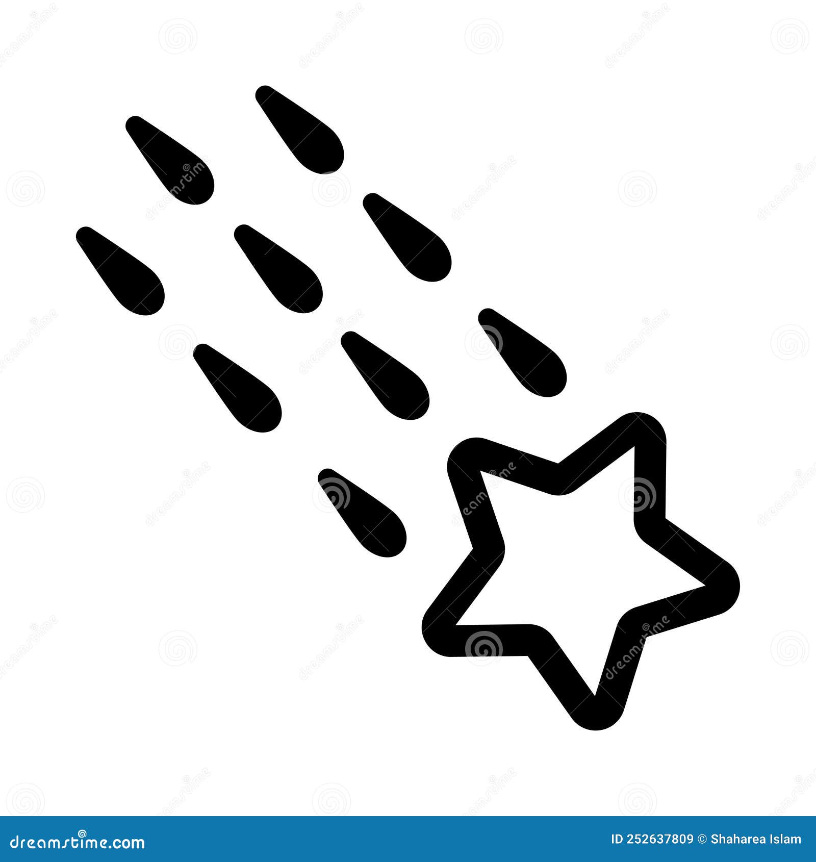 Falling star icon stock vector. Illustration of icon - 252637809