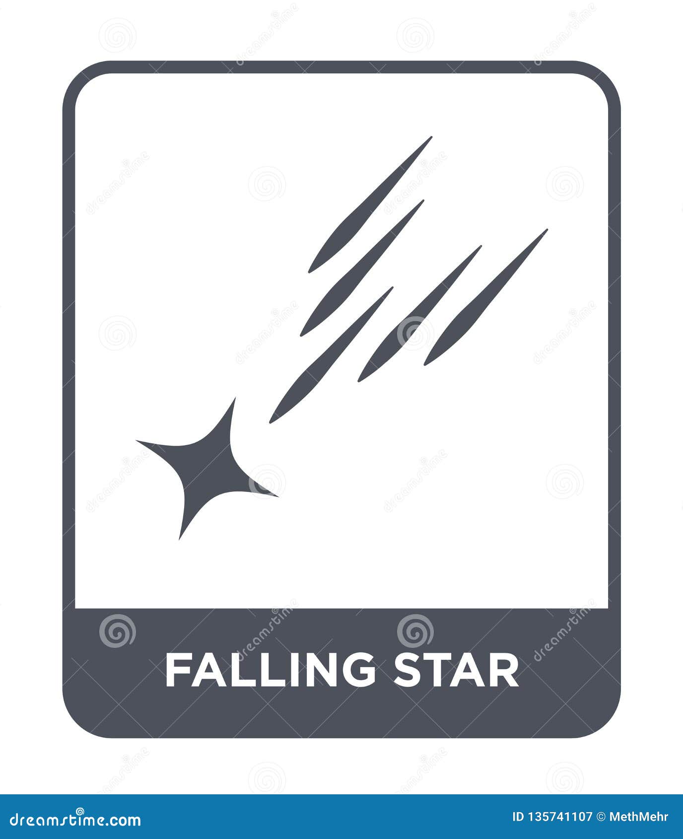 Falling Star Icon in Trendy Design Style. Falling Star Icon Isolated on ...