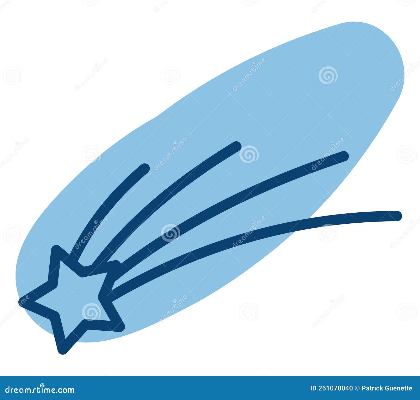 Falling star, icon stock vector. Illustration of symbol - 261070040
