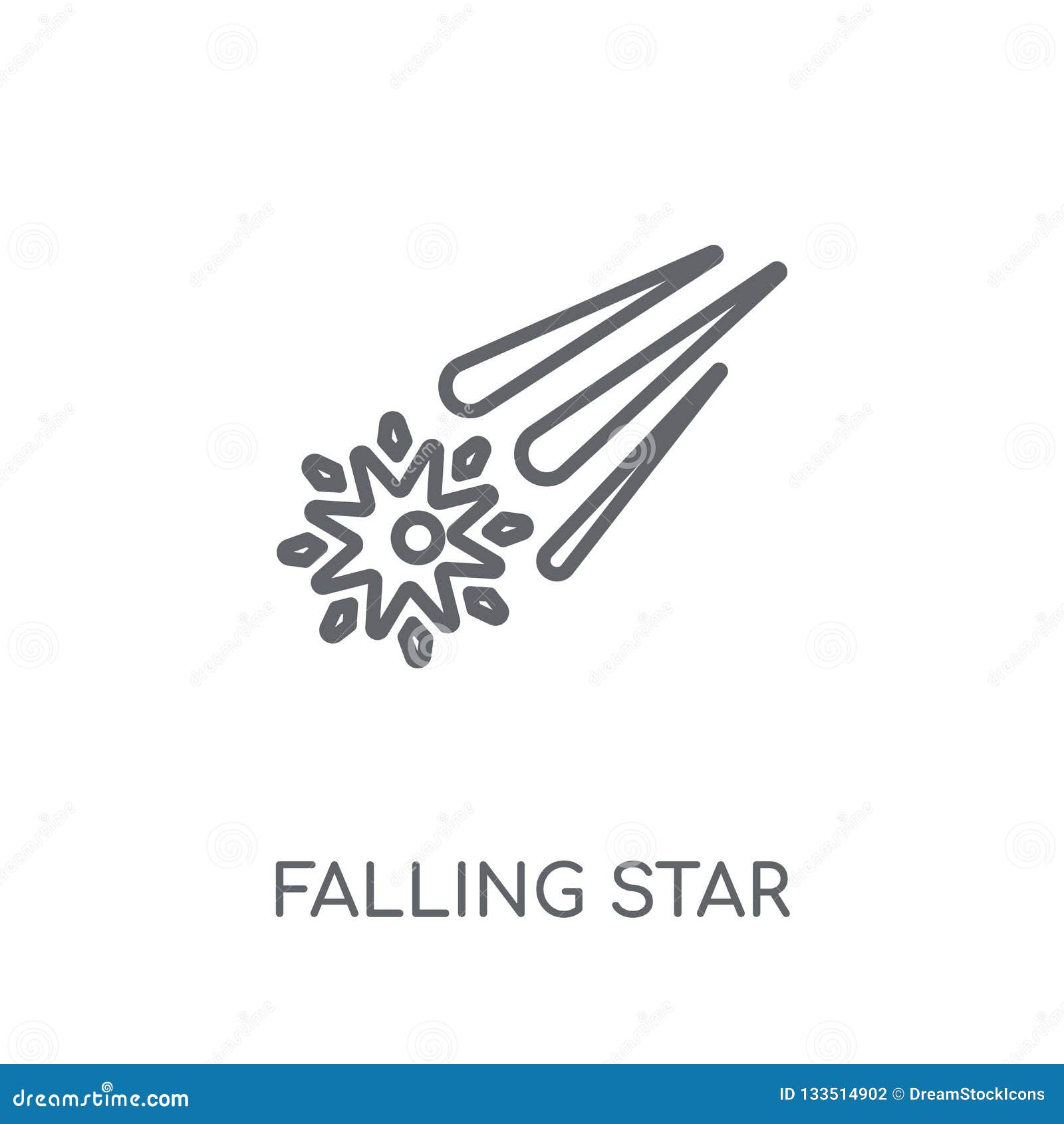 Falling Star Linear Icon. Modern Outline Falling Star Logo Conce Stock ...
