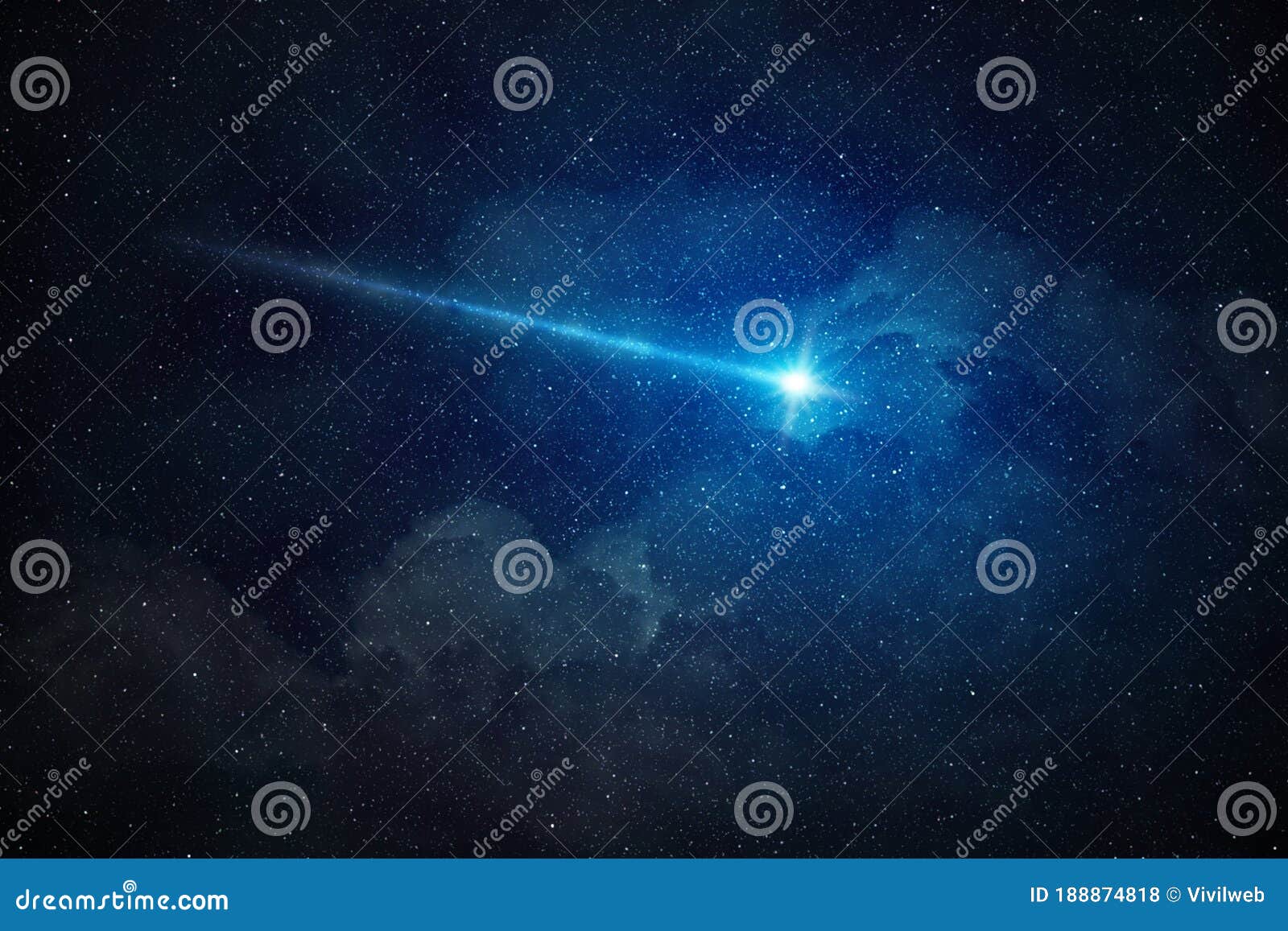Falling Star Vector Illustration - Black Shooting Star With Elegant ...