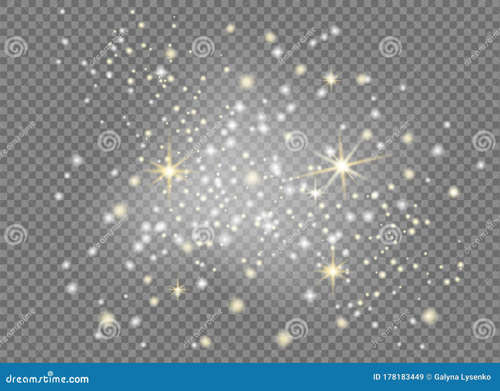 Falling Stars Effect on Checkered Background.Gold and Silver Glittering ...