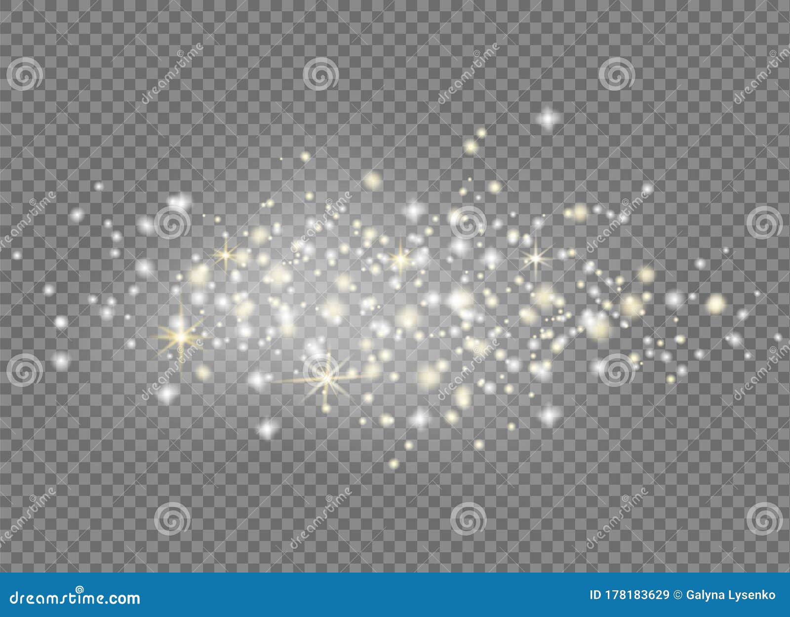 Falling Stars Effect on Checkered Background.Gold and Silver Glittering ...