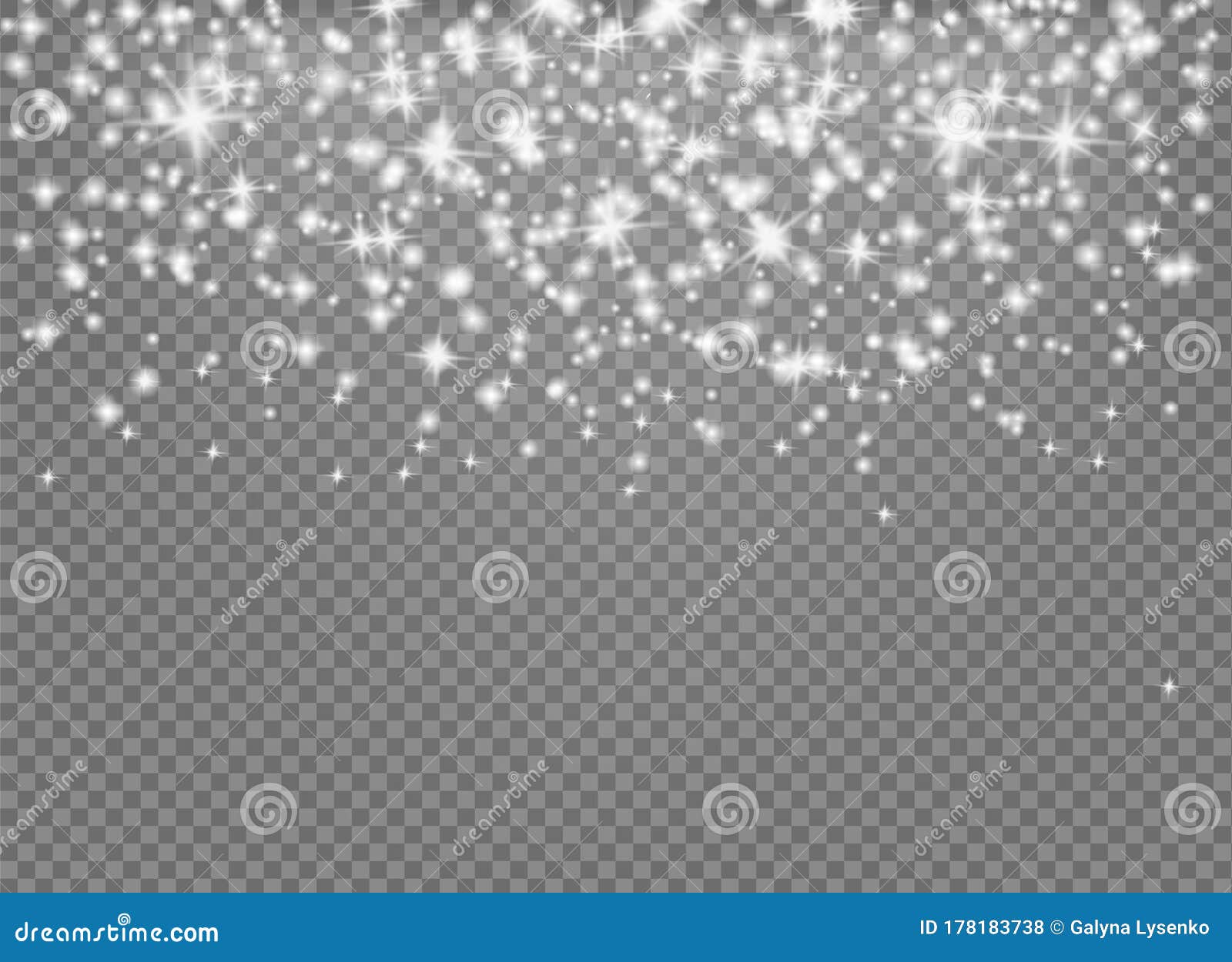 Falling Stars Effect on Checkered Background.Gold and Silver Glittering ...