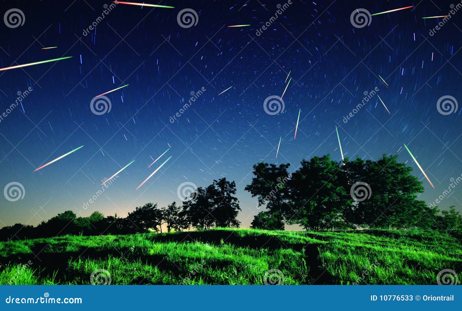 Falling stars at night stock illustration. Illustration of ...