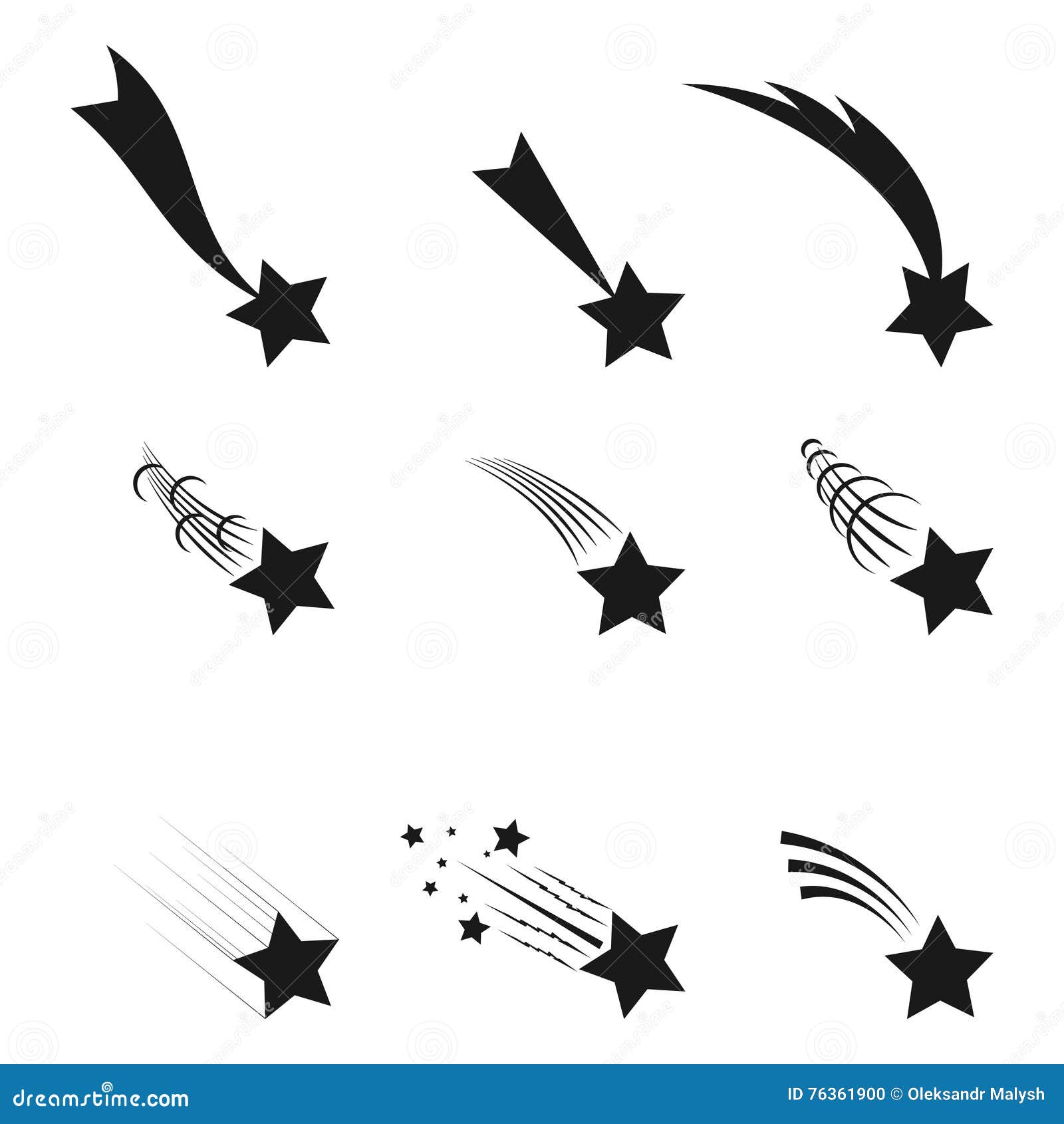 Falling stars stock vector. Illustration of falling, element - 76361900