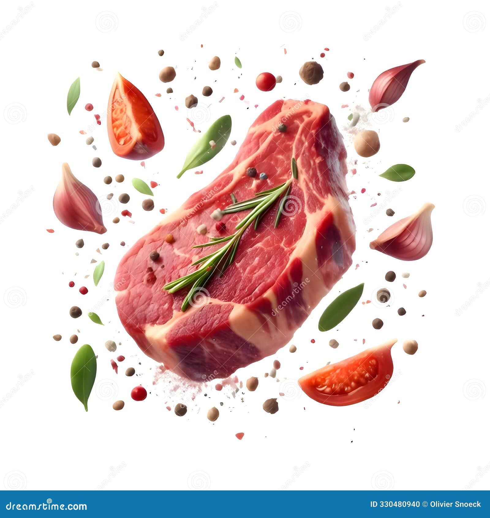 Falling steak meat stock illustration. Illustration of meal - 330480940
