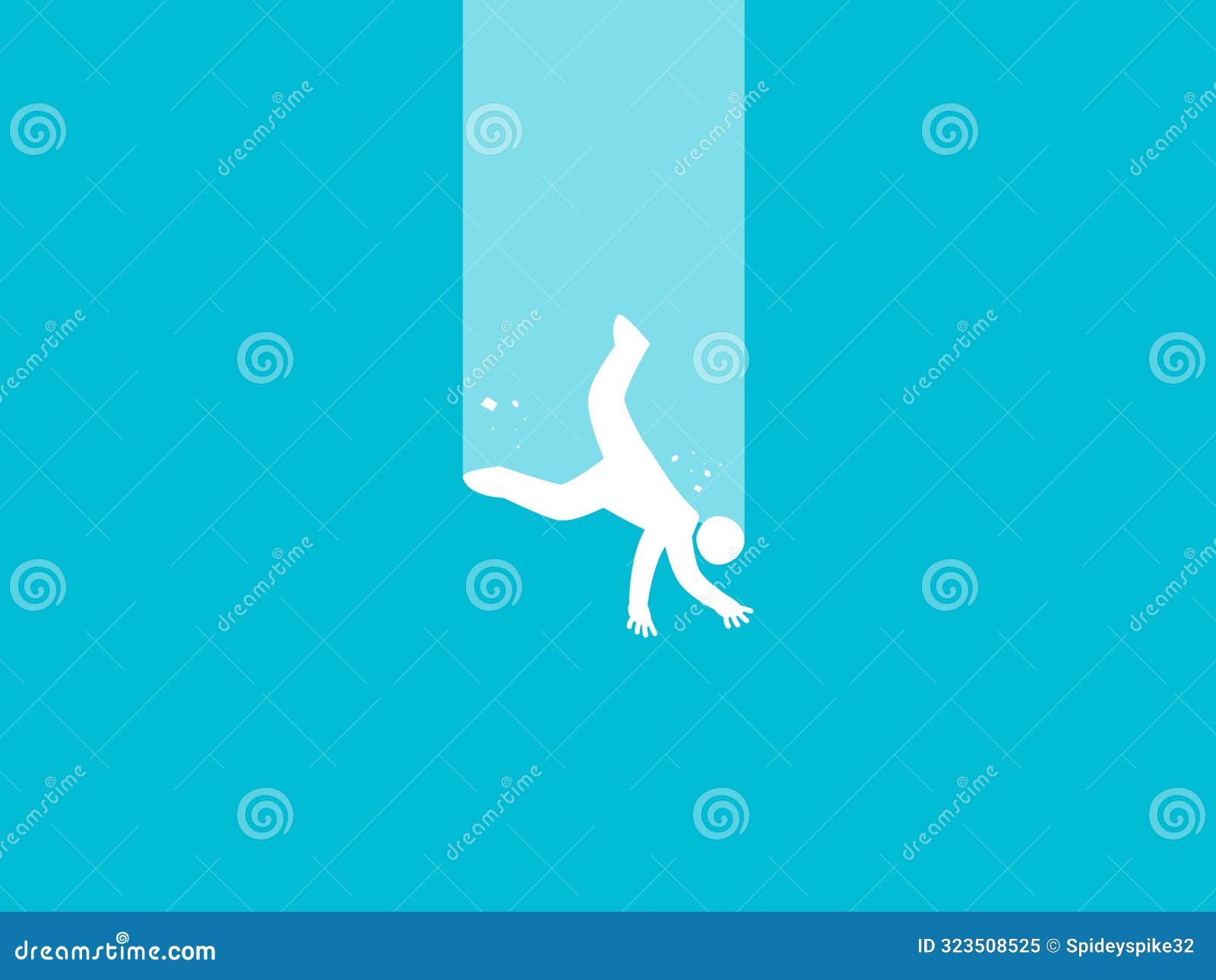 A Falling Stickman on a Blue Background. Isolated Vector Illustration ...