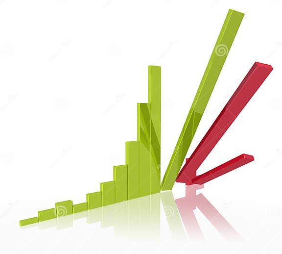 Falling Stock Bar Chart stock illustration. Illustration of losing ...