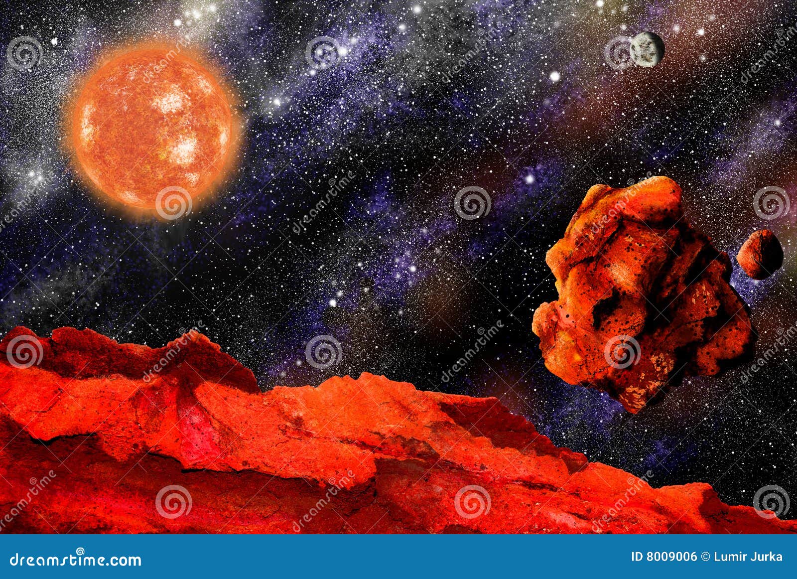 Falling-stone and Giant Star Stock Illustration - Illustration of ...