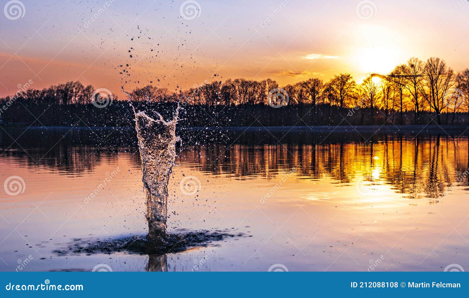 Falling Stone into the Water Stock Photo - Image of evening, winter ...