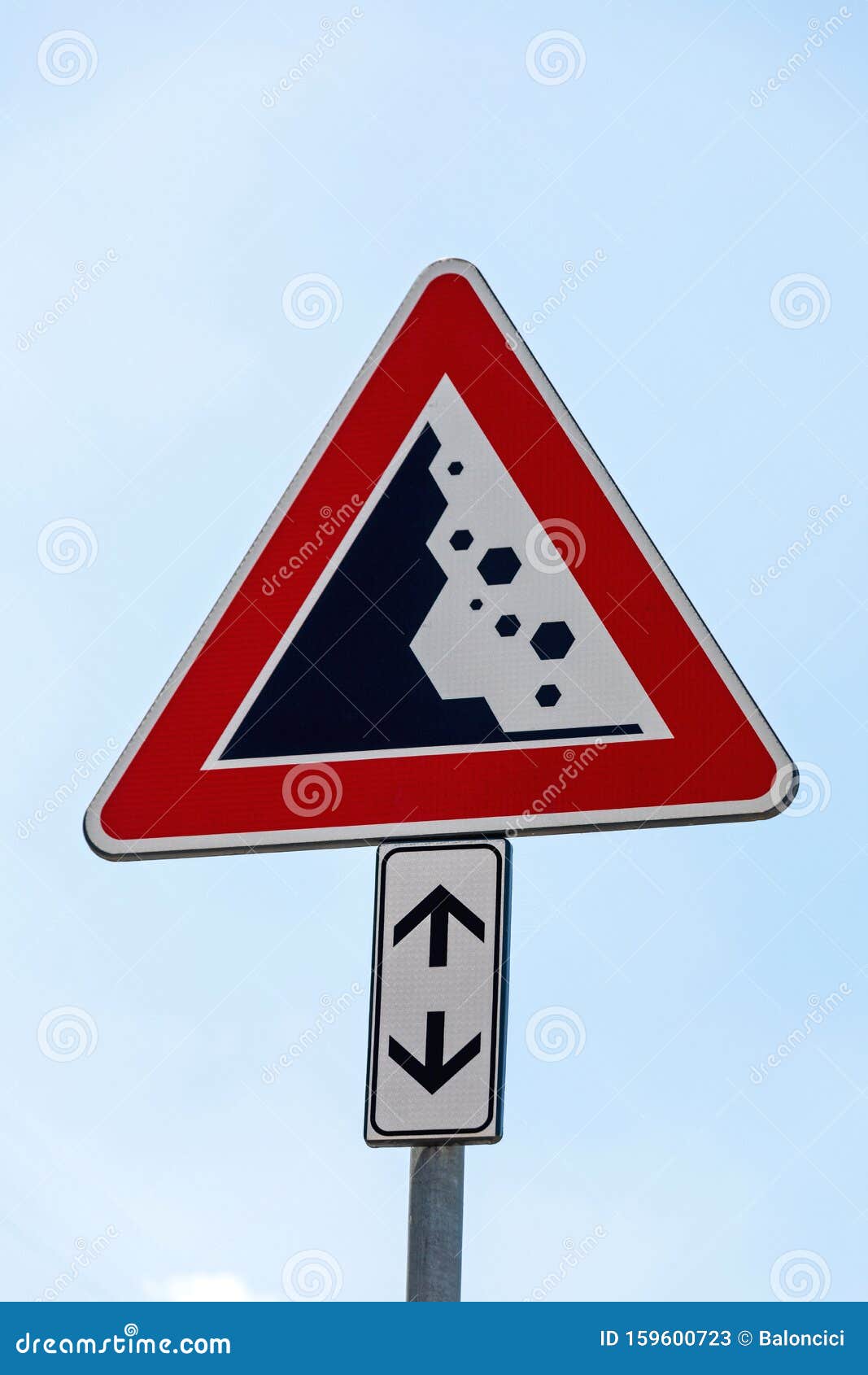 Falling Stones Sign stock image. Image of caution, italy - 159600723
