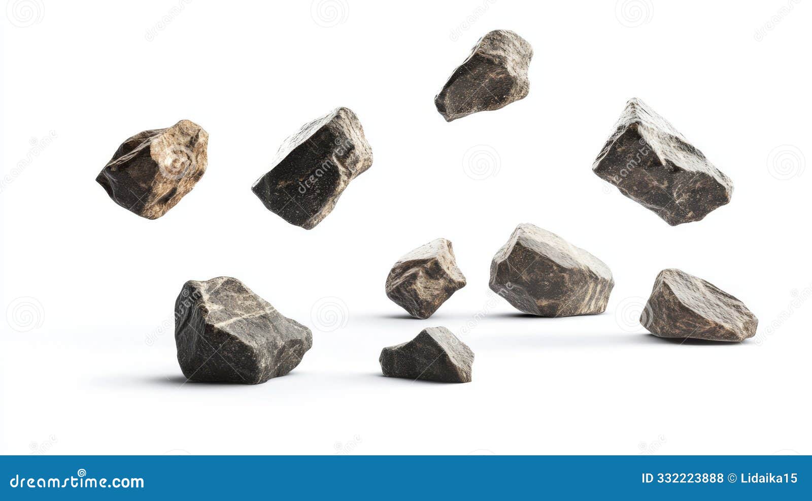 Falling Stones on White Background Stock Illustration - Illustration of ...