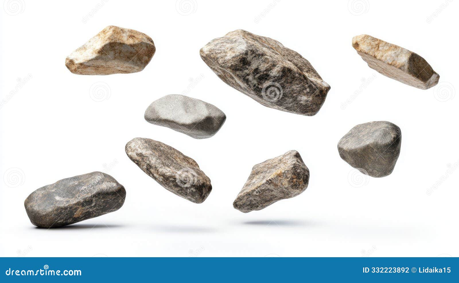 Falling Stones on White Background Stock Illustration - Illustration of ...