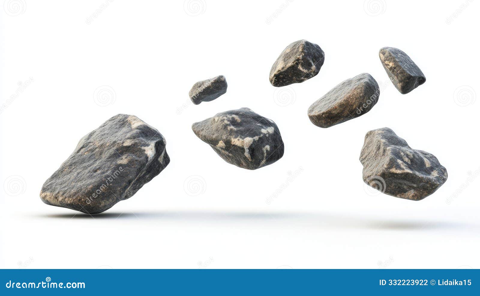 Falling Stones on White Background Stock Illustration - Illustration of ...