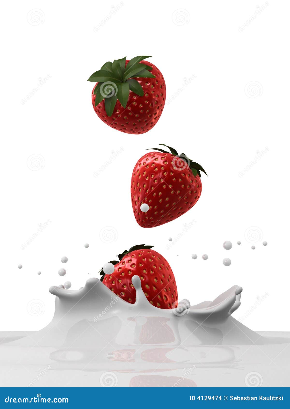 Falling strawberries stock illustration. Illustration of liquid - 4129474