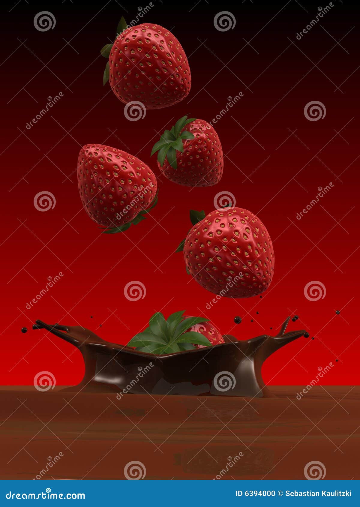 Falling strawberries stock illustration. Illustration of cream - 6394000