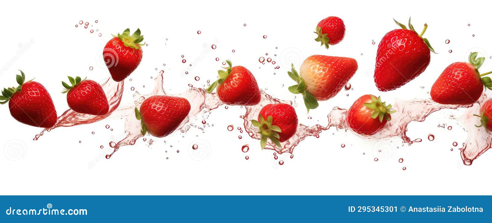 Falling Strawberries Isolated on White Background Stock Illustration ...
