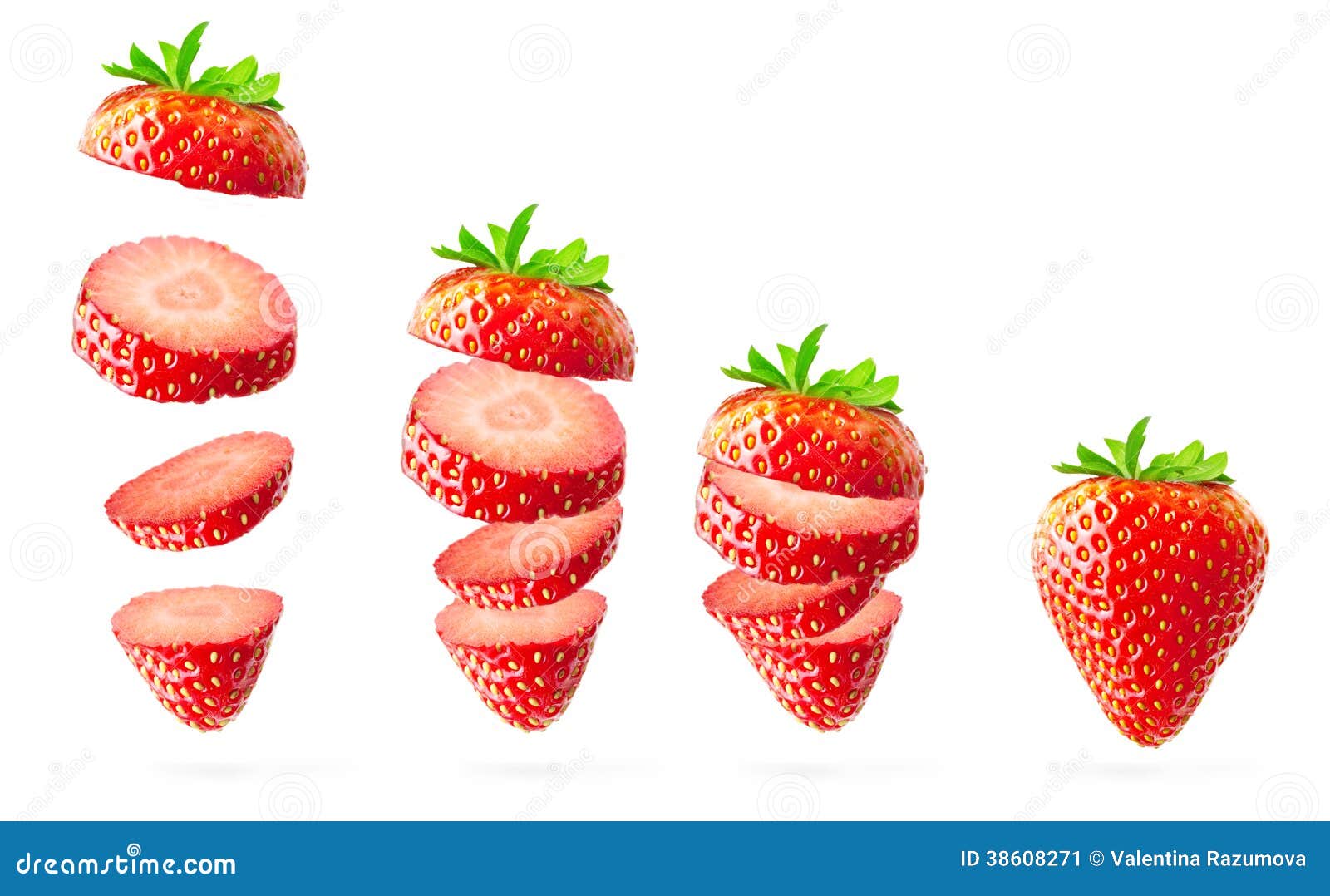 Falling Strawberry Is Splashing Into Milk. Stock Photography ...