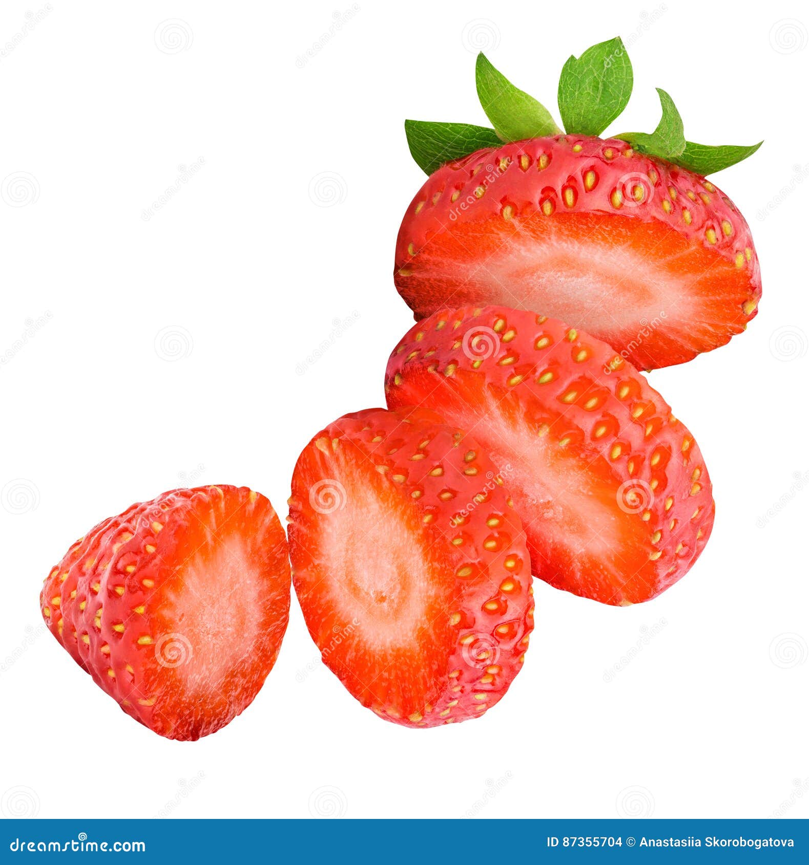 Falling Strawberry Is Splashing Into Milk. Stock Photography ...