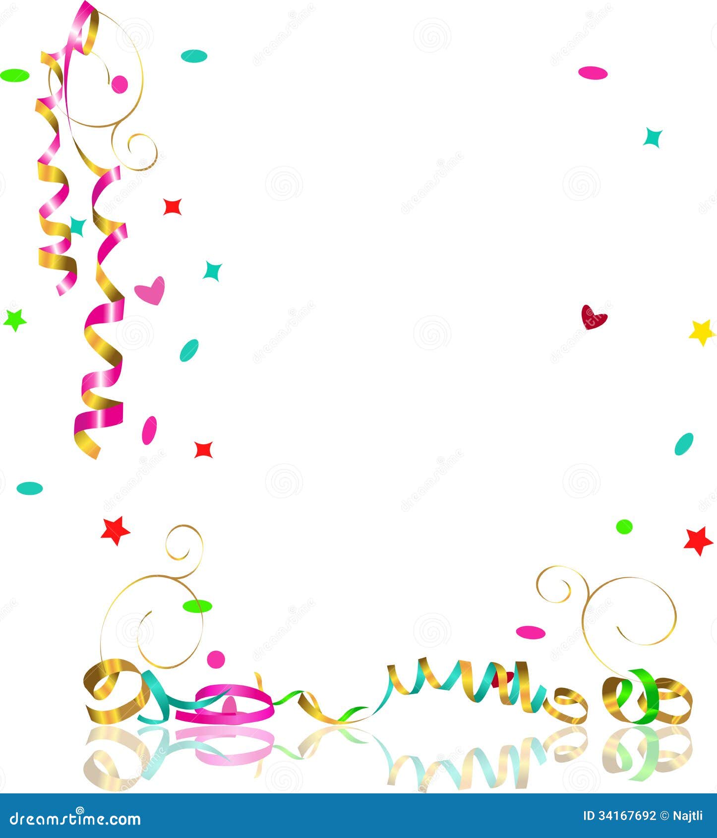 Falling Streamers and Confetti Stock Vector - Illustration of bright ...