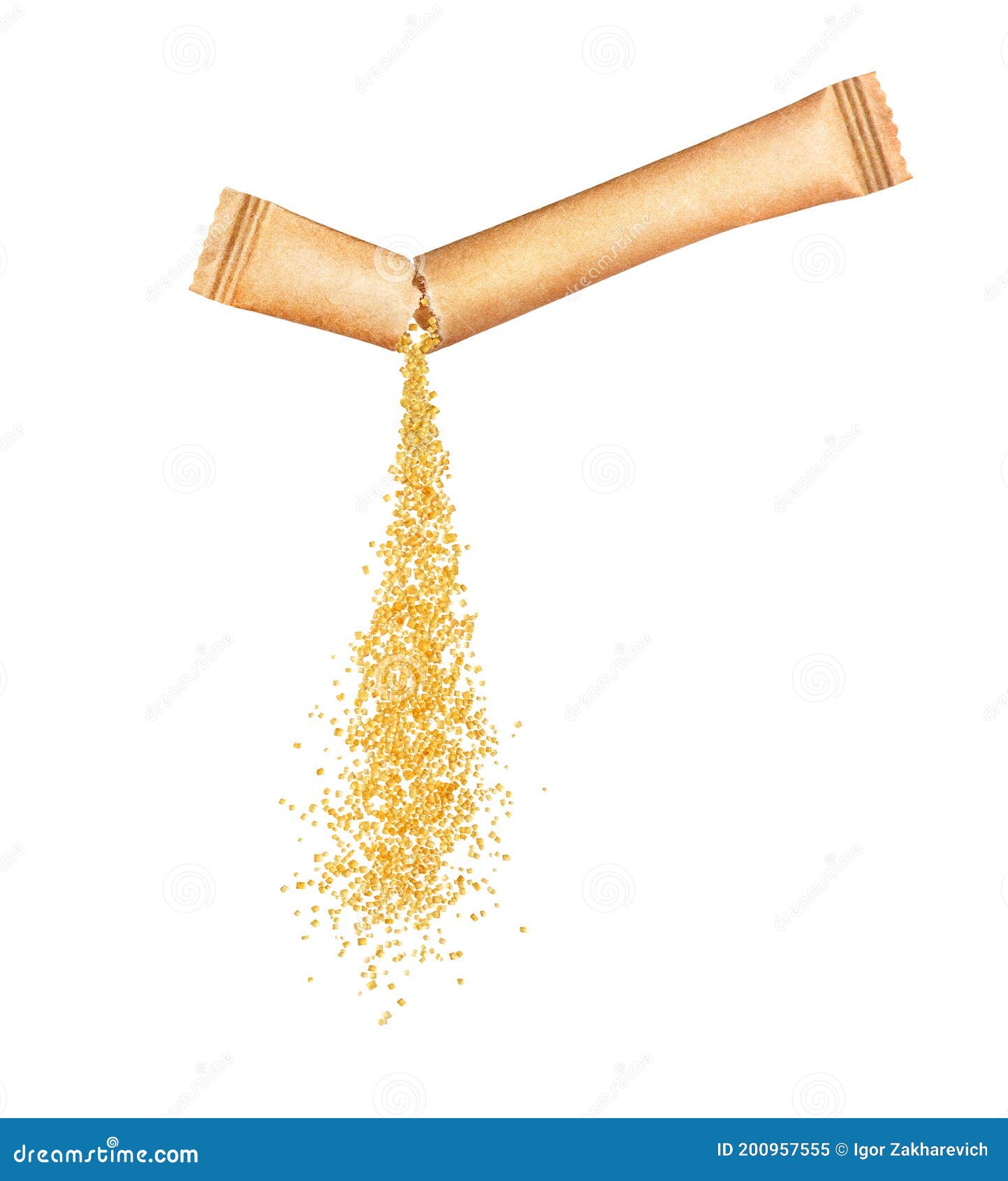Falling Sugar in Broken Stick Isolated Stock Image - Image of food ...