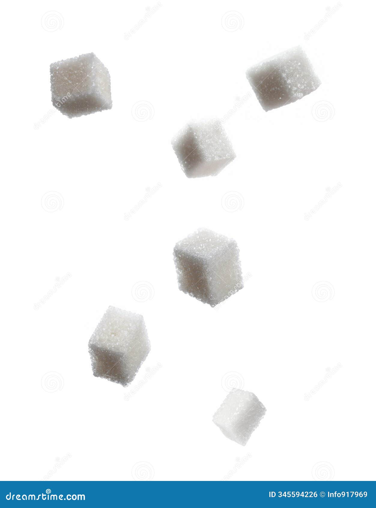 Falling Sugar Cubes Isolated on White Background Stock Illustration ...