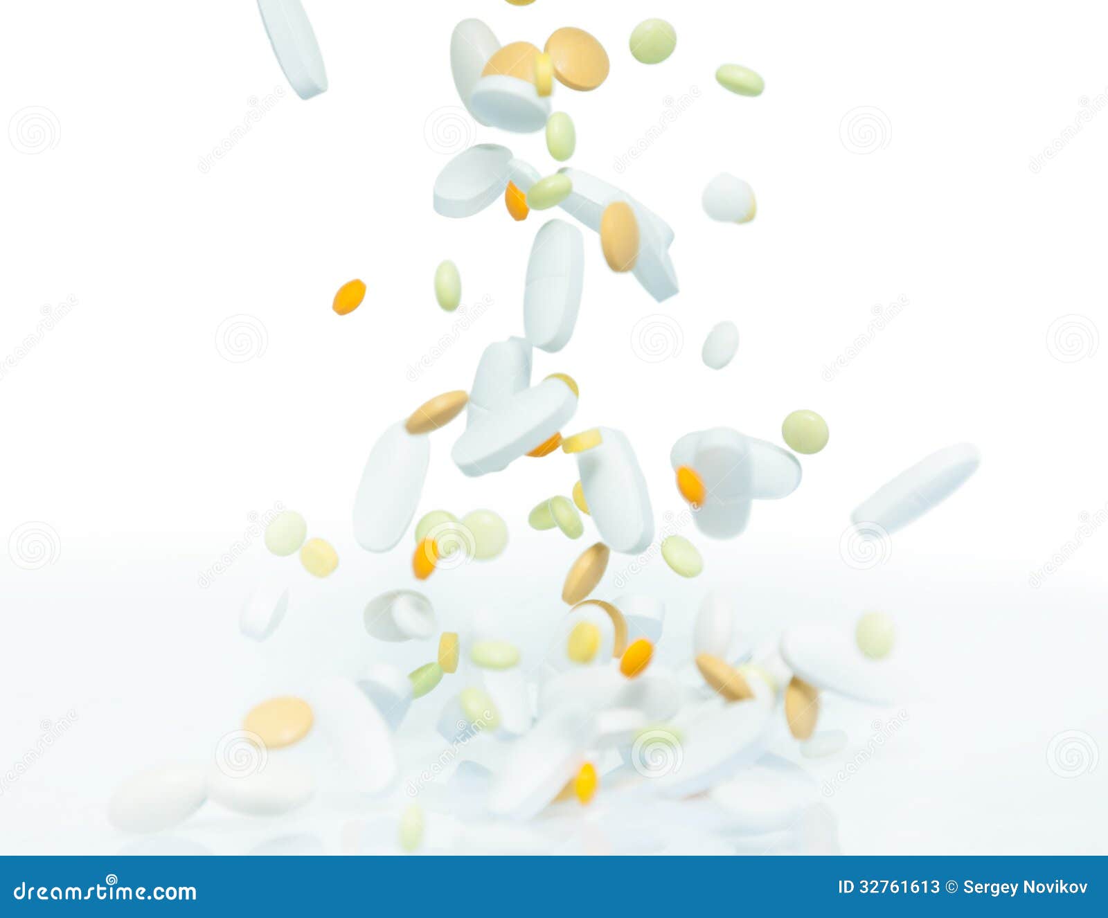 Falling tablets stock image. Image of pharmaceutical - 32761613
